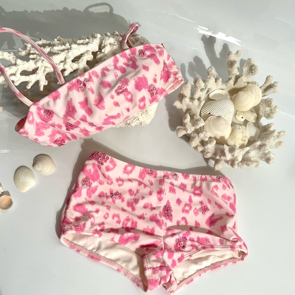 Kate Mack | Swim | Kate Mack 2 Piece Bathing Suit Pink Leopard W ...